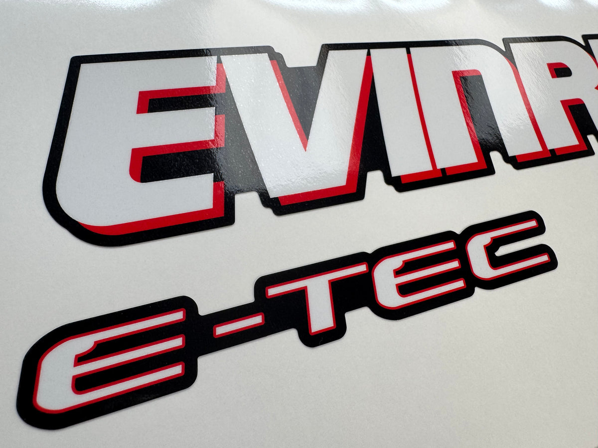 Evinrude 40hp ETEC / E-TEC outboard engine decals/sticker kit - BLUE c ...