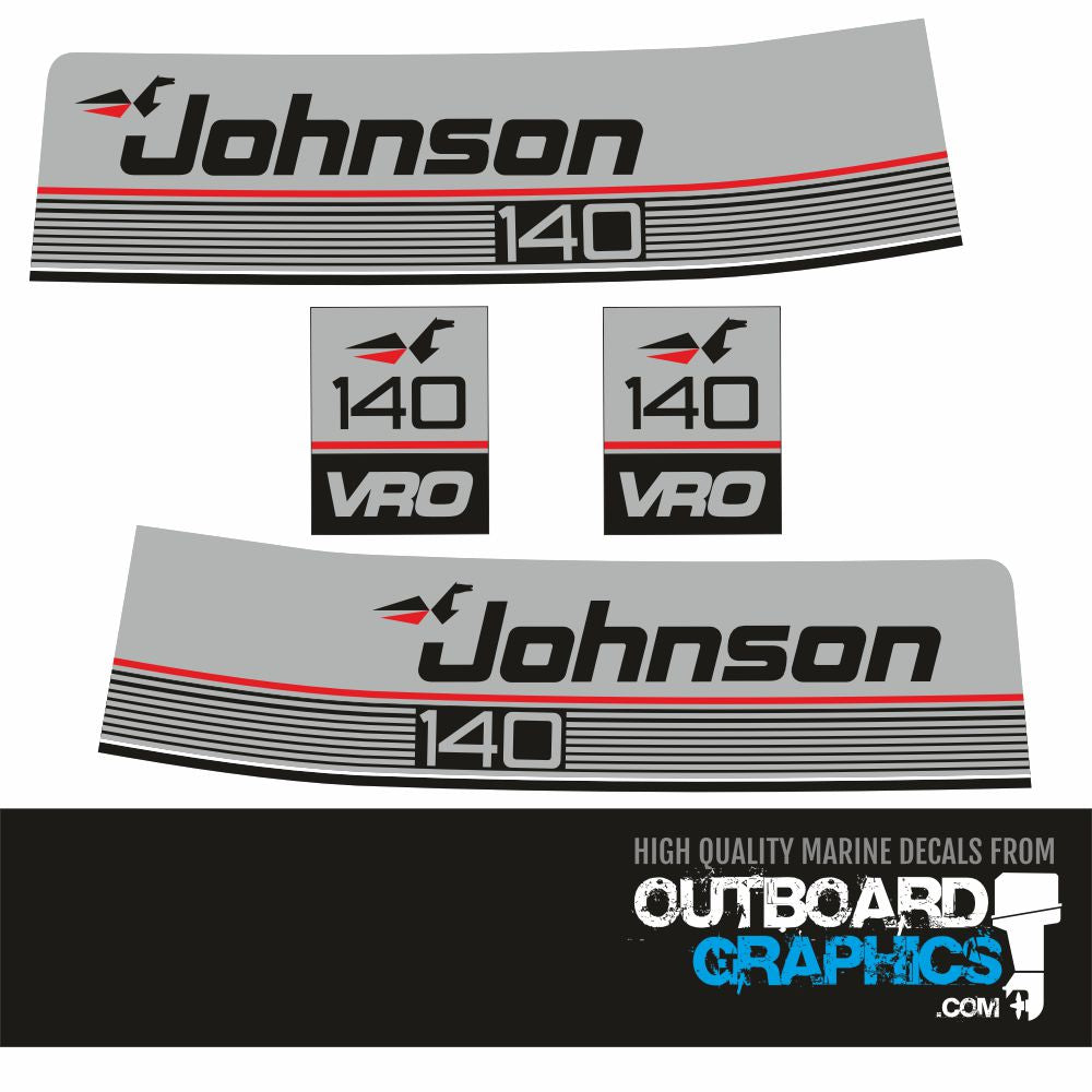 Johnson 140hp VRO outboard engine decals/sticker kit– Outboard Graphics