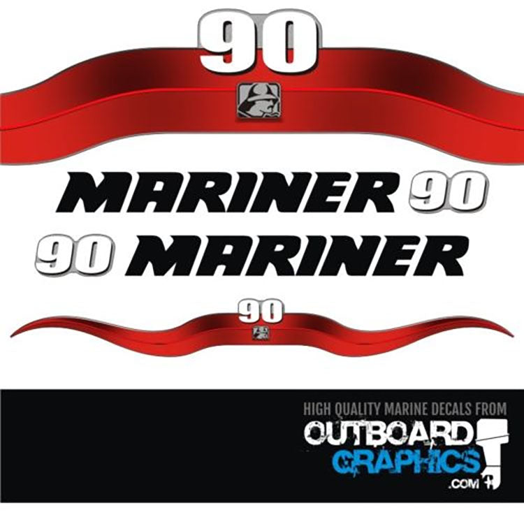 Mariner 90hp 2 stroke outboard decals/sticker kit– Outboard Graphics
