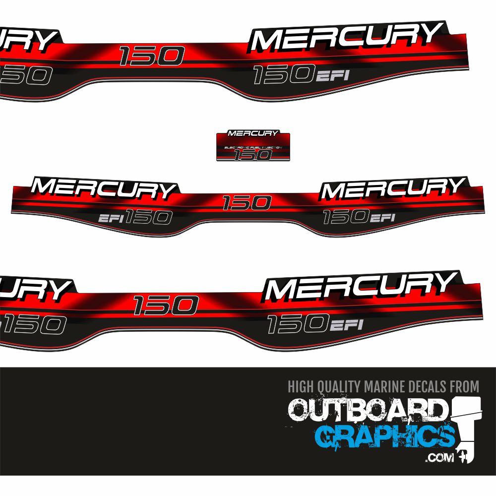 Mercury 150hp Four Stroke Efi 1998 Outboard Engine Decals Sticker Ki