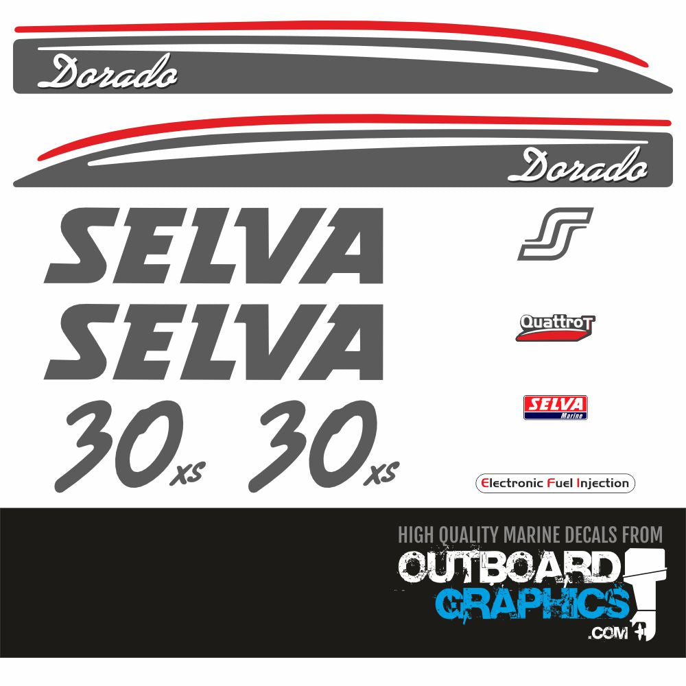 Selva 30hp Dorado outboard engine decals/sticker kit– Outboard Graphics
