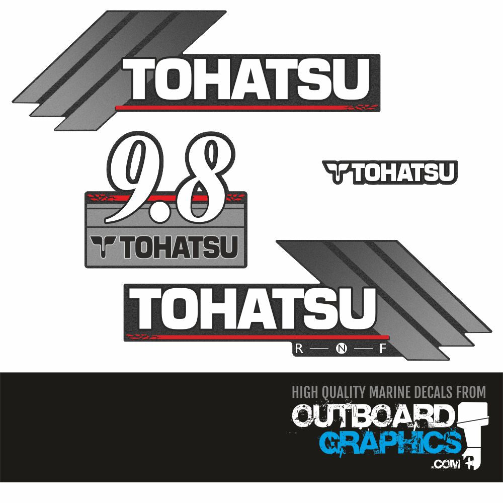 Tohatsu 9.8hp 2 stroke (2003) outboard engine decals/sticker kit ...