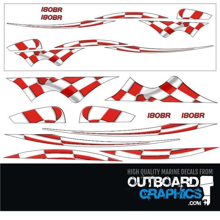 Pair of Crownline LPX/BR 3D chequered flag decals suitable for 18ft ...