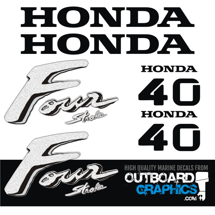 Honda 40hp 4 stroke outboard engine decals/sticker kit– Outboard Graphics