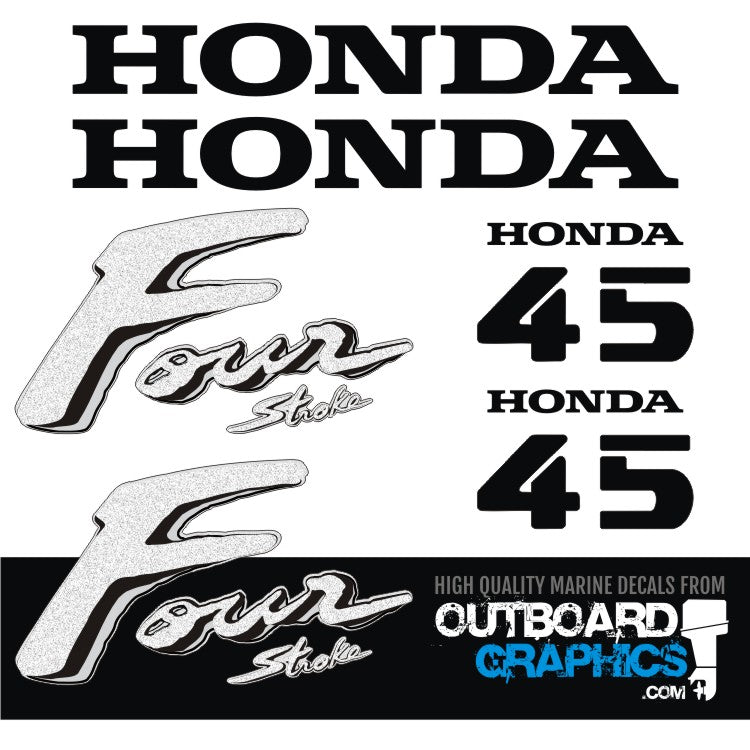 Honda 45hp 4 stroke outboard engine decals/sticker kit– Outboard Graphics