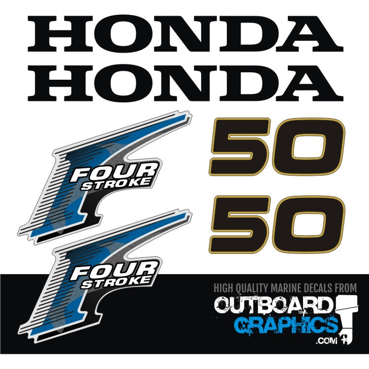 Honda BF50 50hp 4 stroke outboard engine decals/sticker kit– Outboard ...