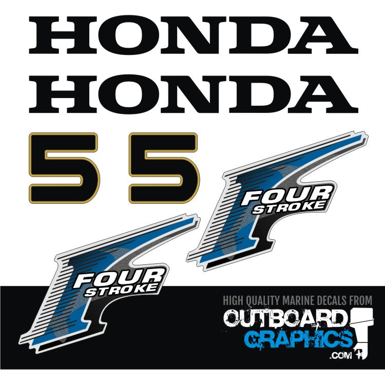 Honda BF5 5hp 4 stroke outboard engine decals/sticker kit– Outboard ...