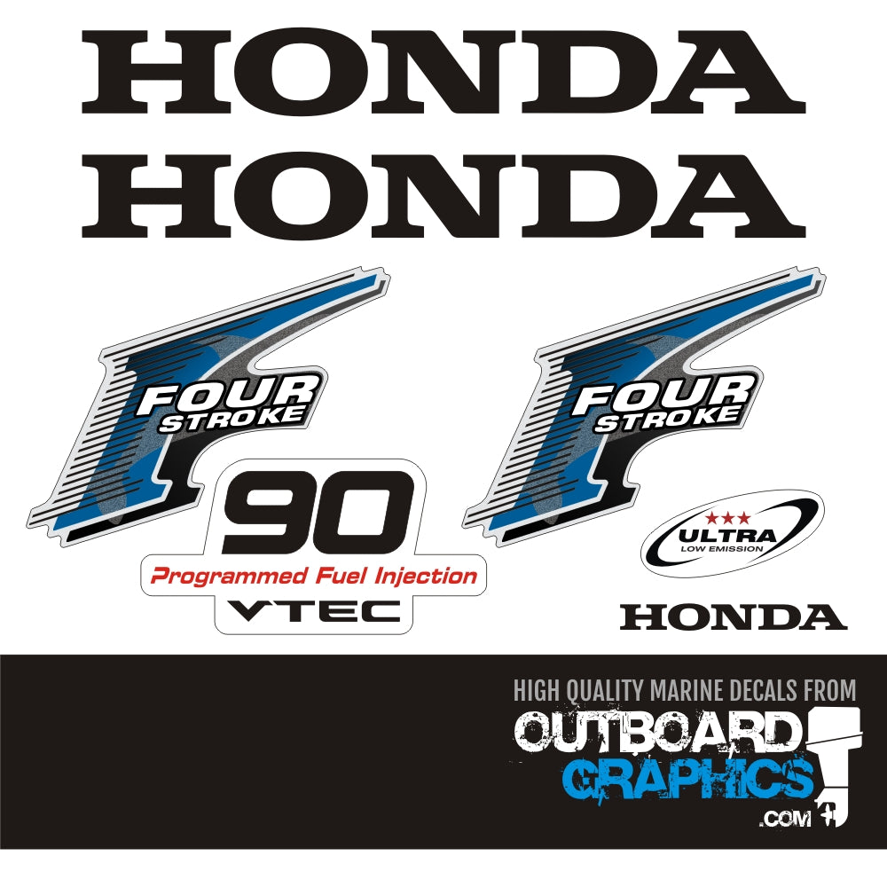 Honda BF90 90hp 4 stroke outboard engine decals/sticker kit– Outboard ...