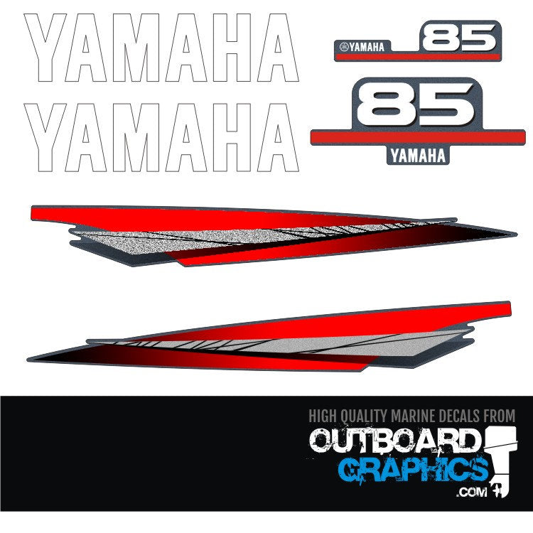 Yamaha 85hp two stroke outboard engine decals/sticker kit– Outboard ...