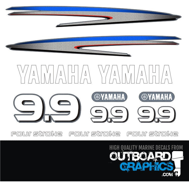 Yamaha 9.9hp four stroke outboard engine decals/sticker kit– Outboard ...