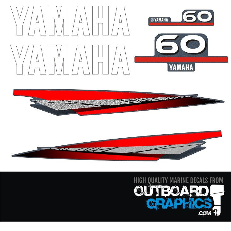 Yamaha 60hp two stroke outboard engine decals/sticker kit– Outboard ...