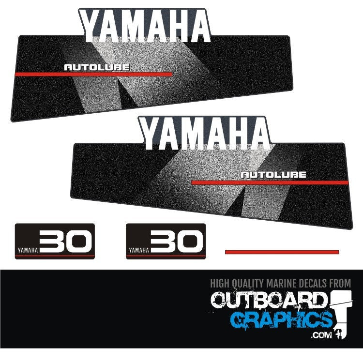 Yamaha 30hp autolube outboard engine decals/sticker kit– Outboard Graphics