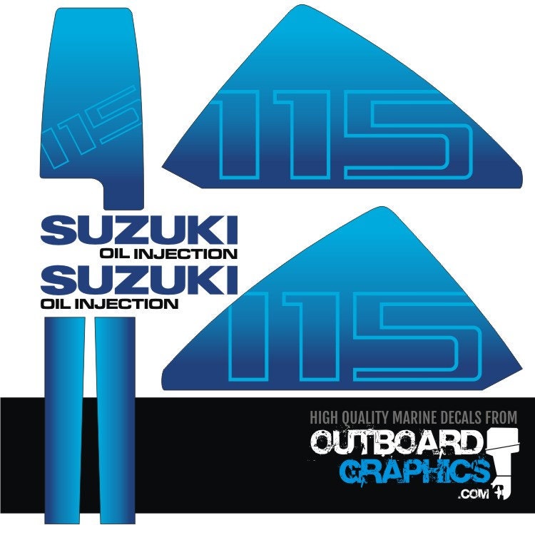 Suzuki DT115 115hp two stroke outboard engine decals/sticker kit ...