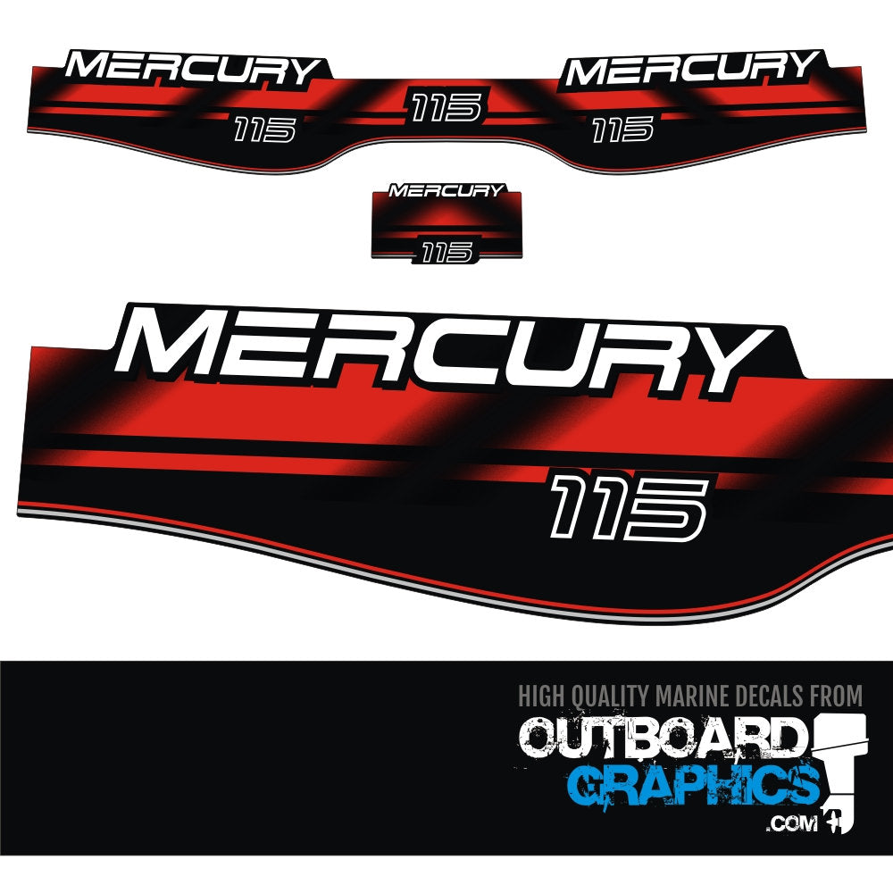 Mercury 115hp two stroke outboard decals/sticker kit– Outboard Graphics