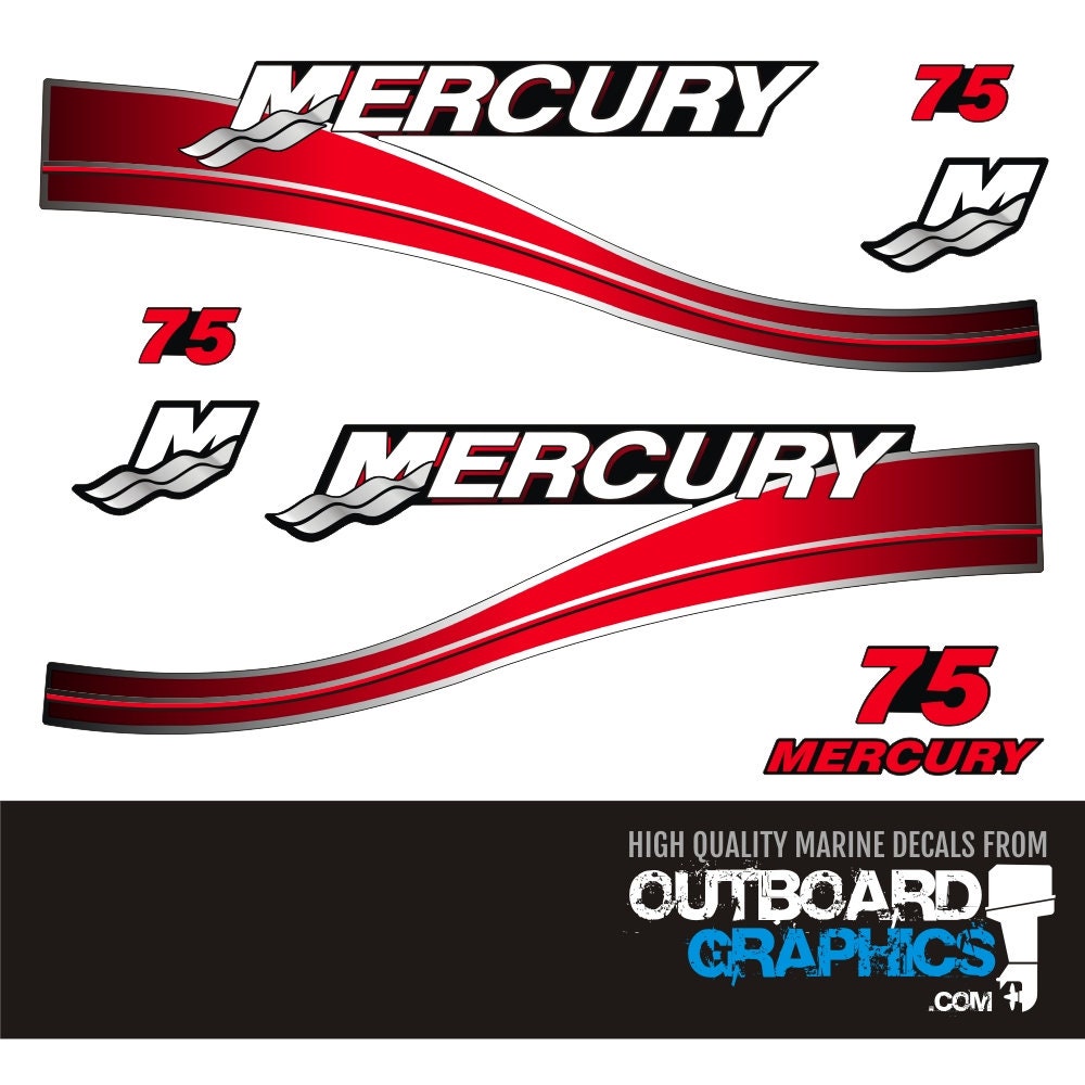Mercury 75hp two stroke outboard sticker/decal kit– Outboard Graphics