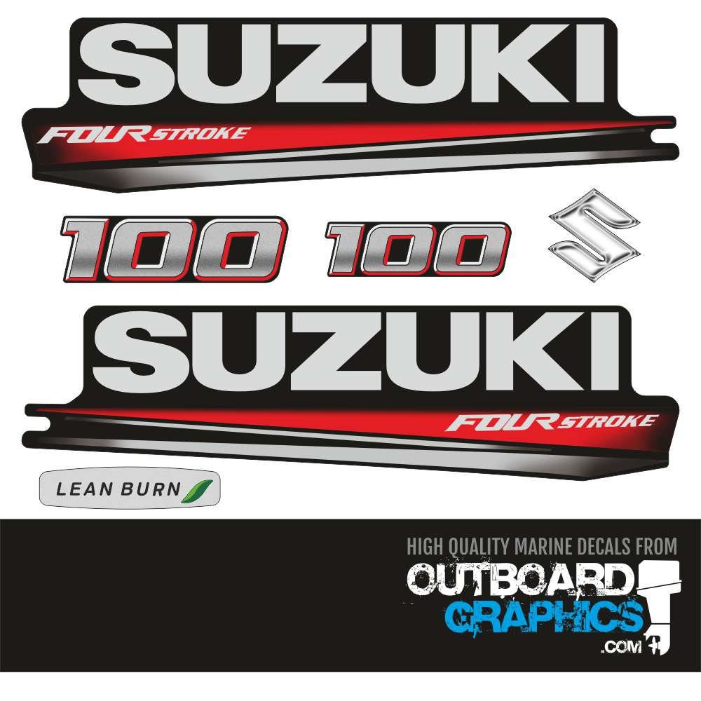 Suzuki DF100 100hp four stroke outboard engine decals/sticker kit (201 ...