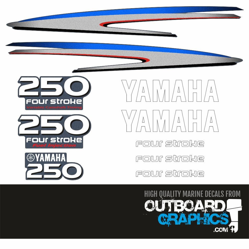Yamaha 250hp four stroke outboard engine decals/sticker kit– Outboard ...