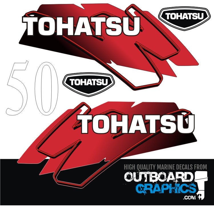 Tohatsu 50hp 2 stroke outboard engine decals/sticker kit– Outboard Graphics