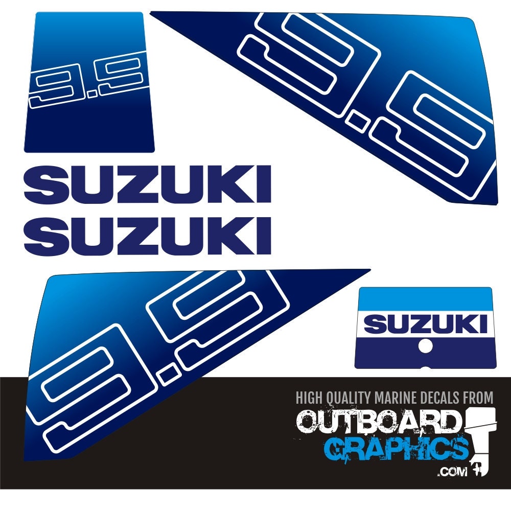 Suzuki DT9.9 9.9hp two stroke outboard engine decals/sticker kit ...