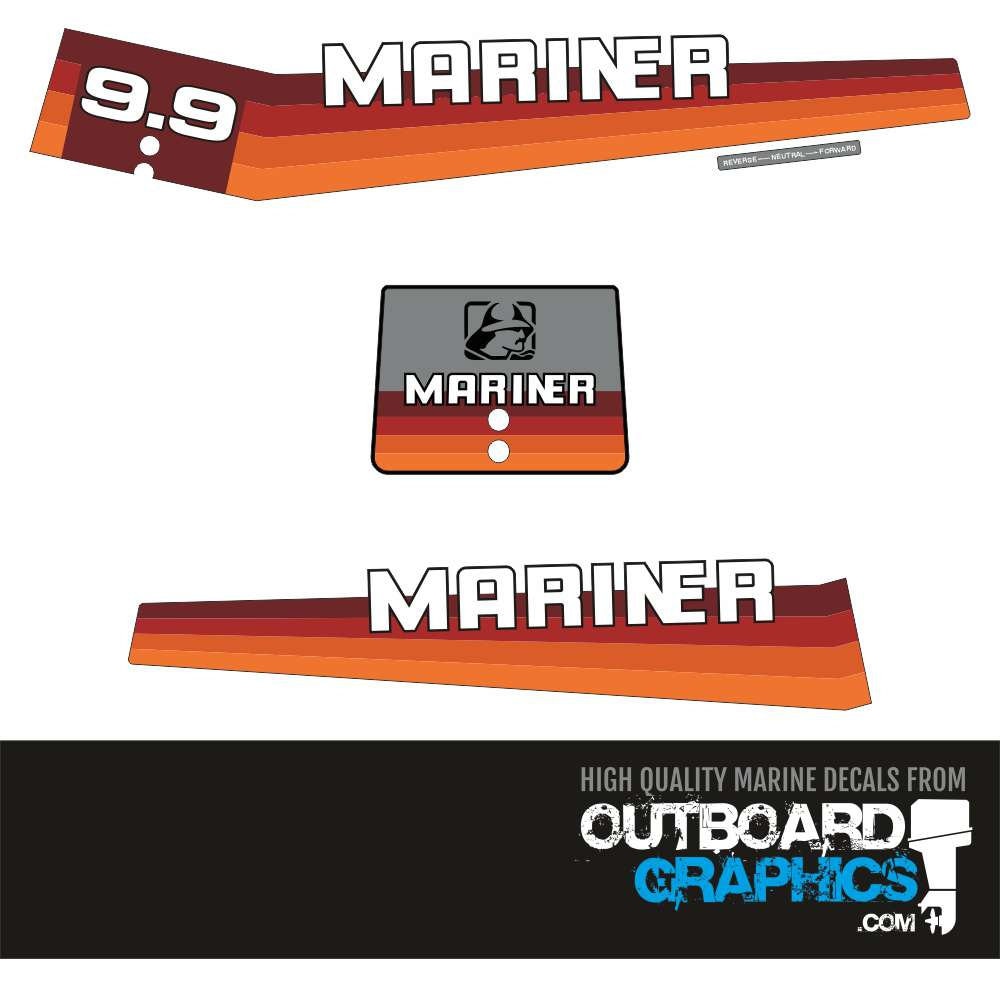 Mariner 9.9hp rainbow outboard engine decals/sticker kit– Outboard Graphics