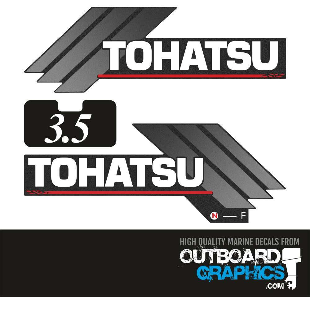 Tohatsu 3.5hp 2 stroke outboard engine decals/sticker kit– Outboard ...