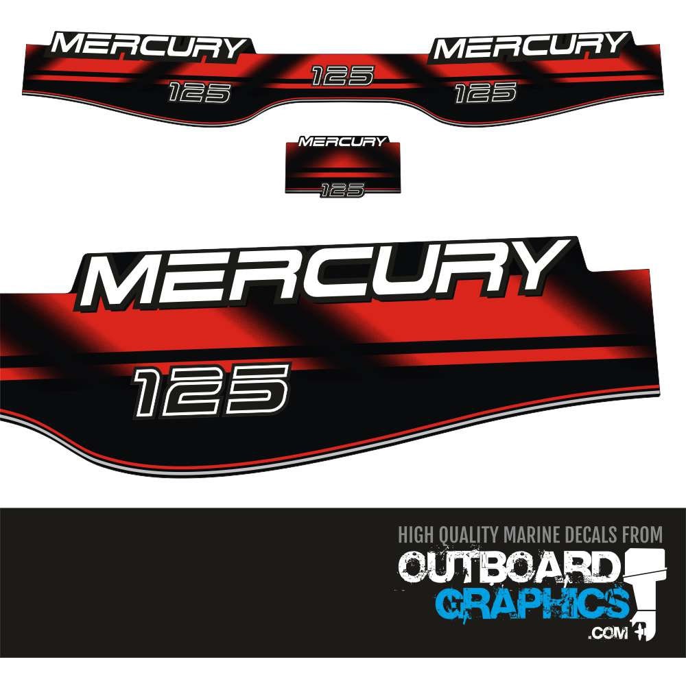 Mercury 125hp two stroke outboard decals/sticker kit– Outboard Graphics