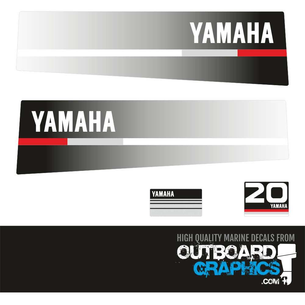 Yamaha 20hp two stroke (1987) outboard engine decals/sticker kit ...