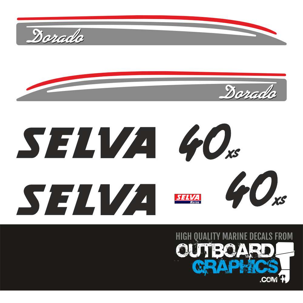 Selva 40hp Dorado outboard engine decals/sticker kit– Outboard Graphics
