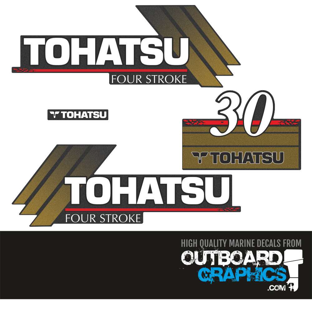 Tohatsu 30hp 4 stroke outboard engine decals/sticker kit– Outboard Graphics