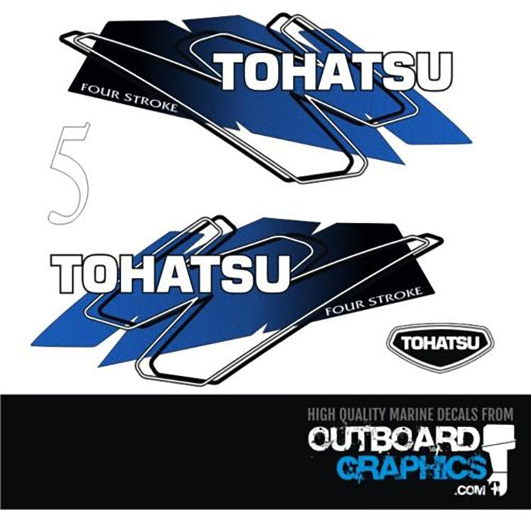 Tohatsu 5hp 4 stroke outboard engine decals/sticker kit– Outboard Graphics